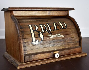 Wooden Roll up Door Bread Box - Etsy