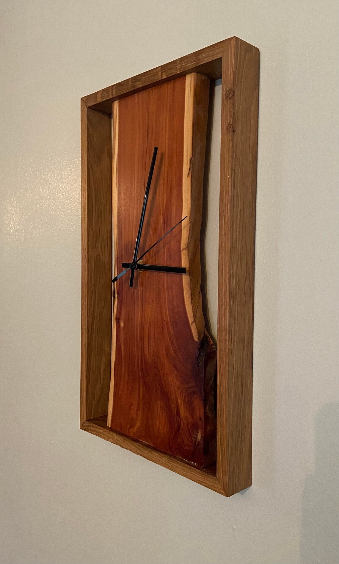 Handmade Reclaimed Wood & Live Edge Cedar Clock | Etsy