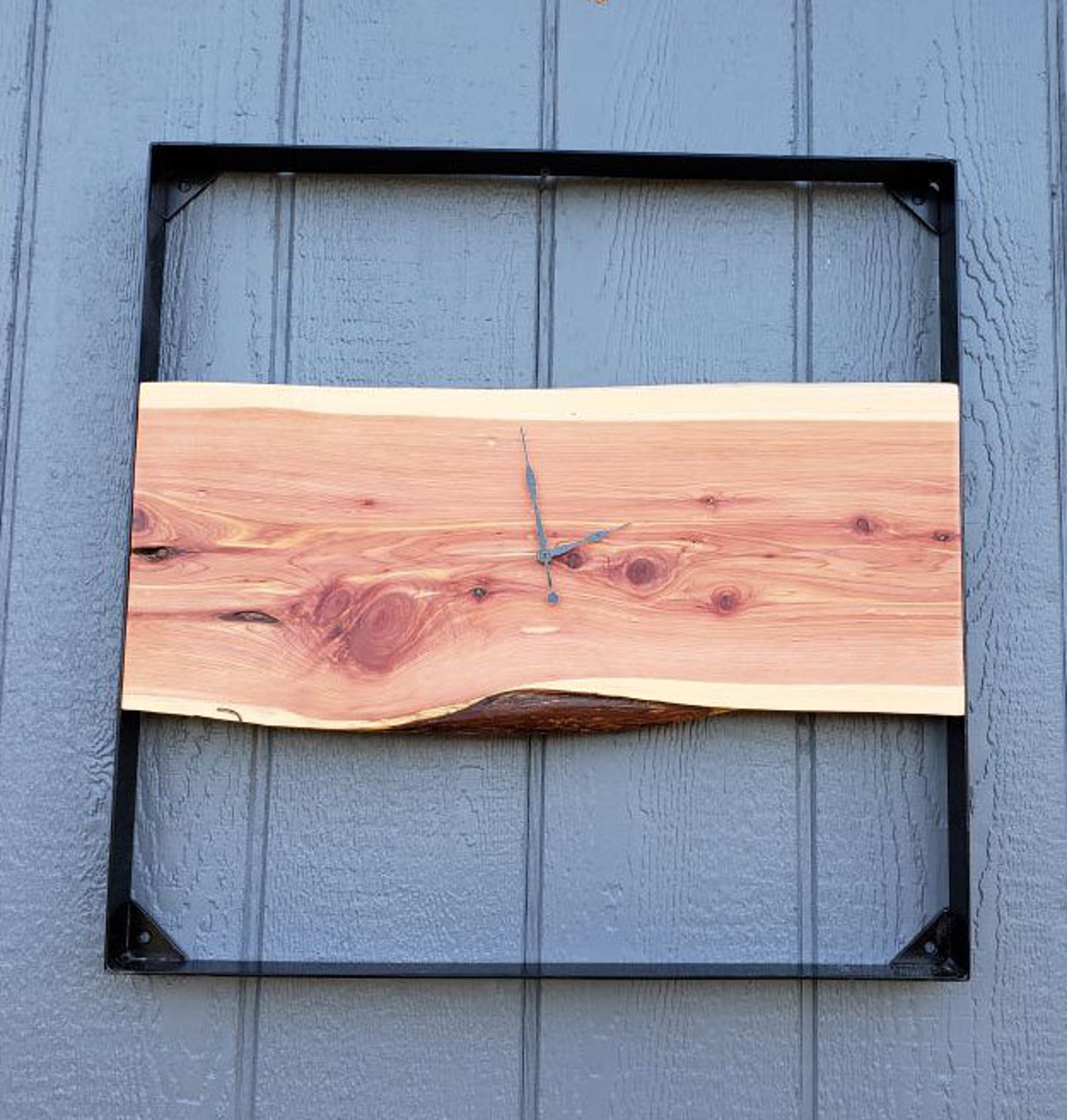 24 Inch Metal Frame Cedar Clock. - Etsy
