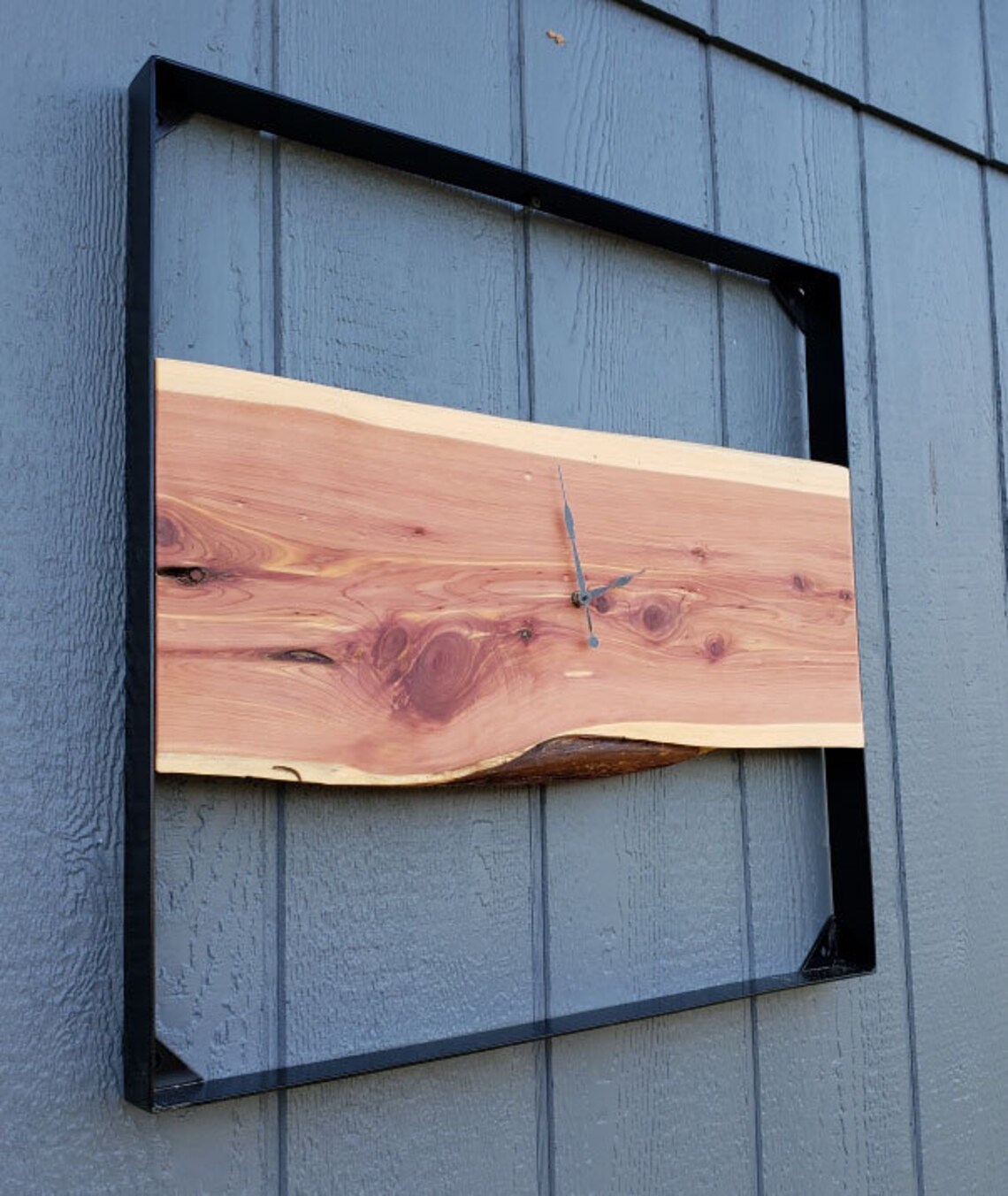 24 Inch Metal Frame Cedar Clock. - Etsy