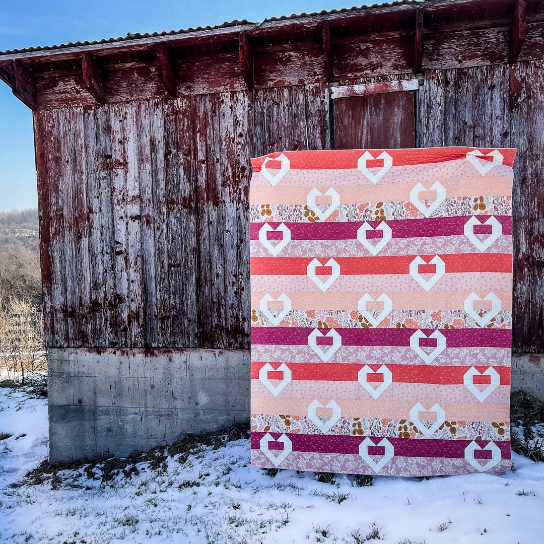 Hearts Aglow Quilt Kit Pattern by Abby Maed PATTERN NOT INCLUDED Throw ...