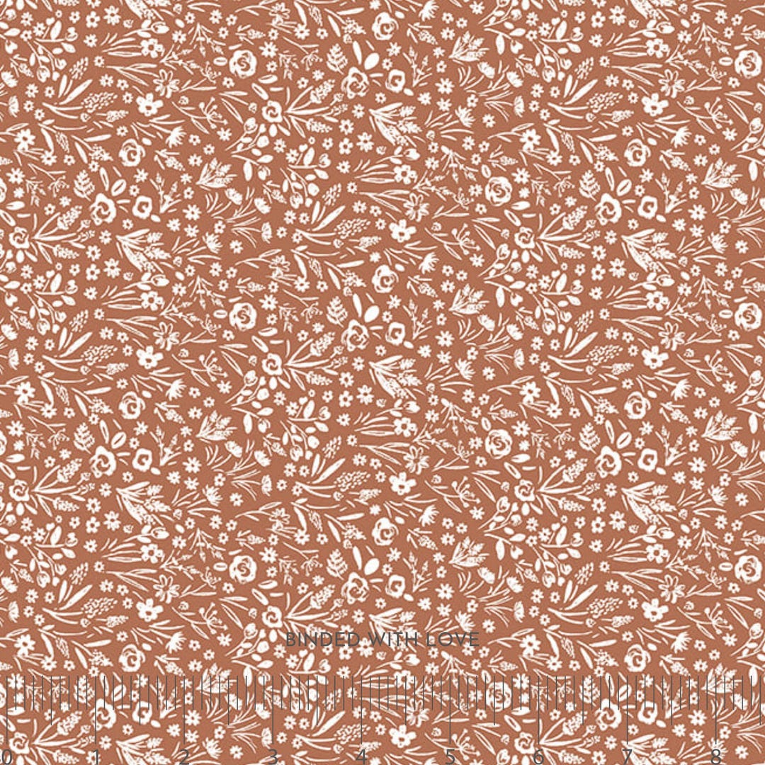 Small Monotone Floral Terra Cotta 7105-33 | Cottage Farmhouse Fusion by ...