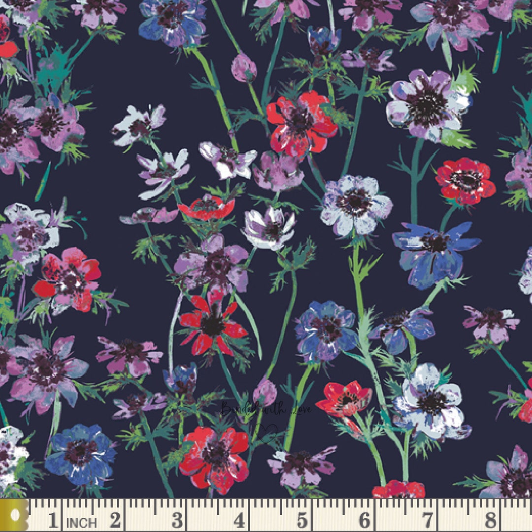 Anemone Study Midnight AQU-66752 | Aquarelle by Katarina Roccella | Art ...