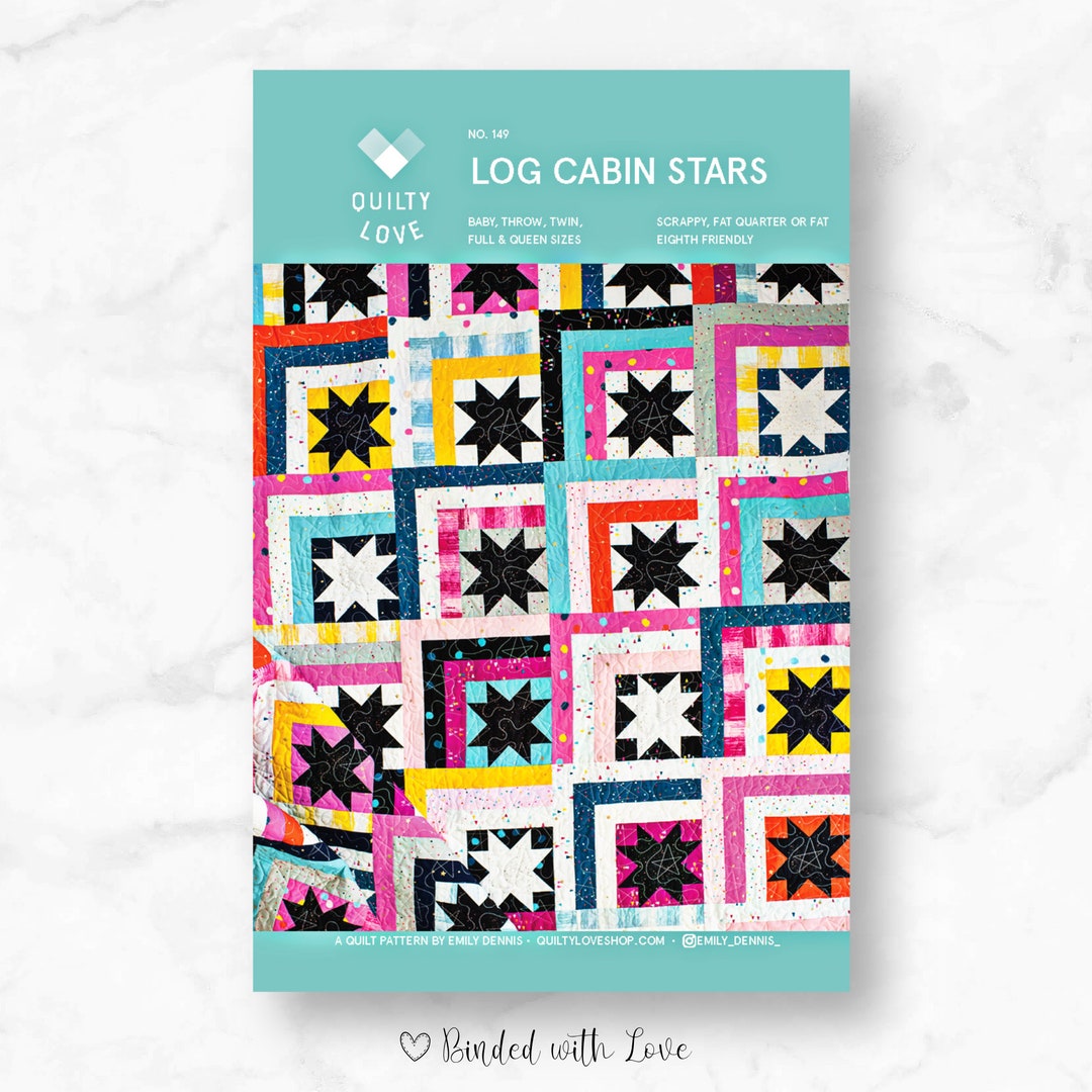 Log Cabin Stars Quilt Pattern by Quilty Love | Printed Paper Pattern ...