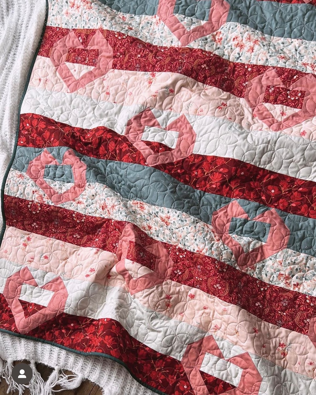 Hearts Aglow Quilt Kit Pattern by Abby Maed PATTERN NOT INCLUDED Throw ...