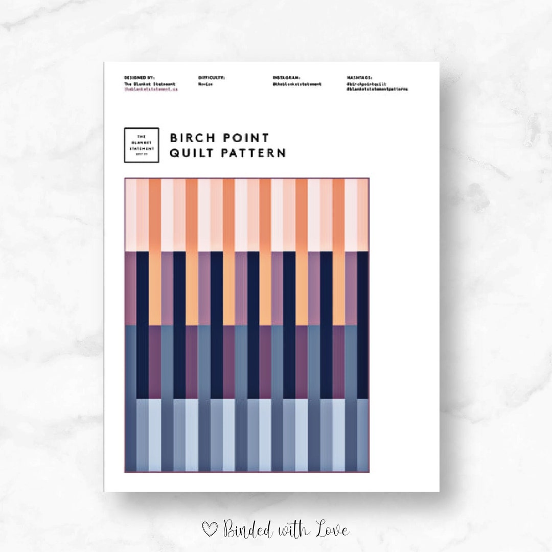 Birch Point Quilt by the Blanket Statement Printed Paper Pattern Modern Quilt Pattern Confident ...