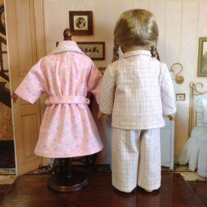 18 Inch Doll Pink Flannel Pajama and Robe Set - Etsy