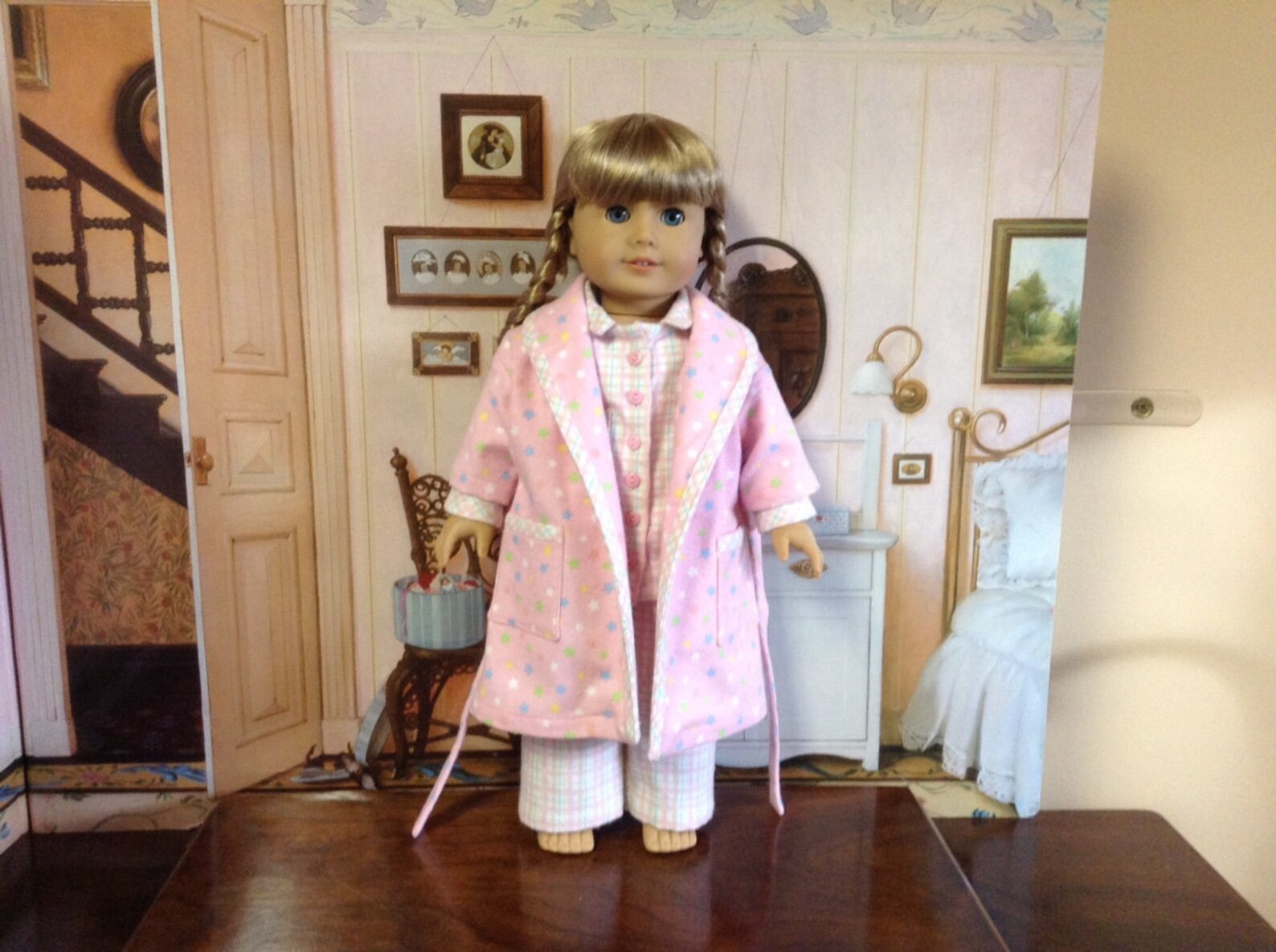 18 Inch Doll Pink Flannel Pajama and Robe Set - Etsy