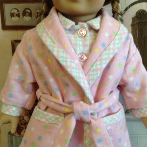 18 Inch Doll Pink Flannel Pajama and Robe Set - Etsy