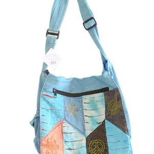 Fringe Cotton Summer Sling Bag Om Aum Peace Slit Cut Shoulder Cross ...