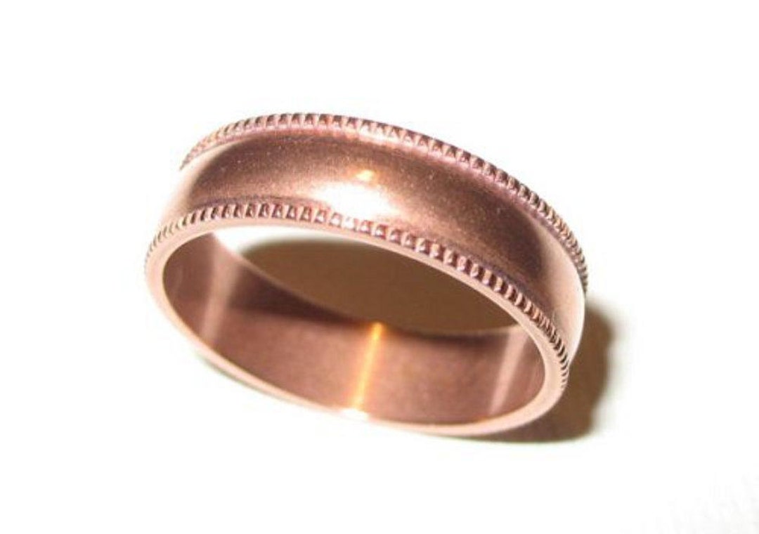 Pure Copper Ring Made in USA Rope Design Border Smooth Texture Band for ...