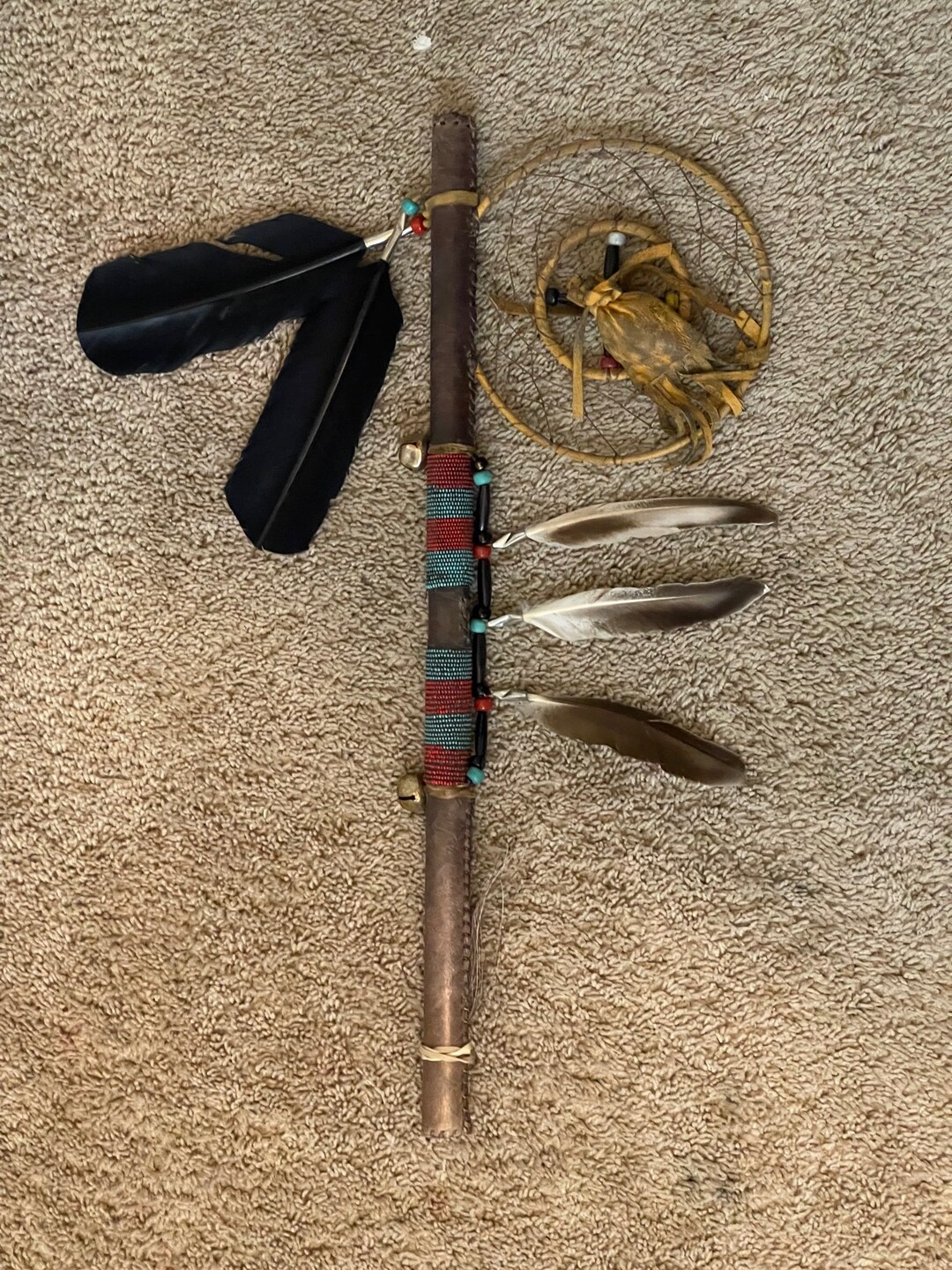 Long Hand Crafted Native American Dance Coup Stick Made by Clara ...