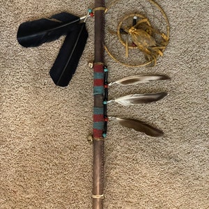 Long Hand Crafted Native American Dance Coup Stick Made by Clara ...