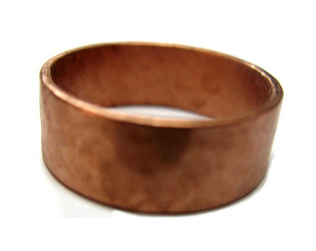 Pure Solid Wide Copper Ring Hammered Design Made in USA - Etsy