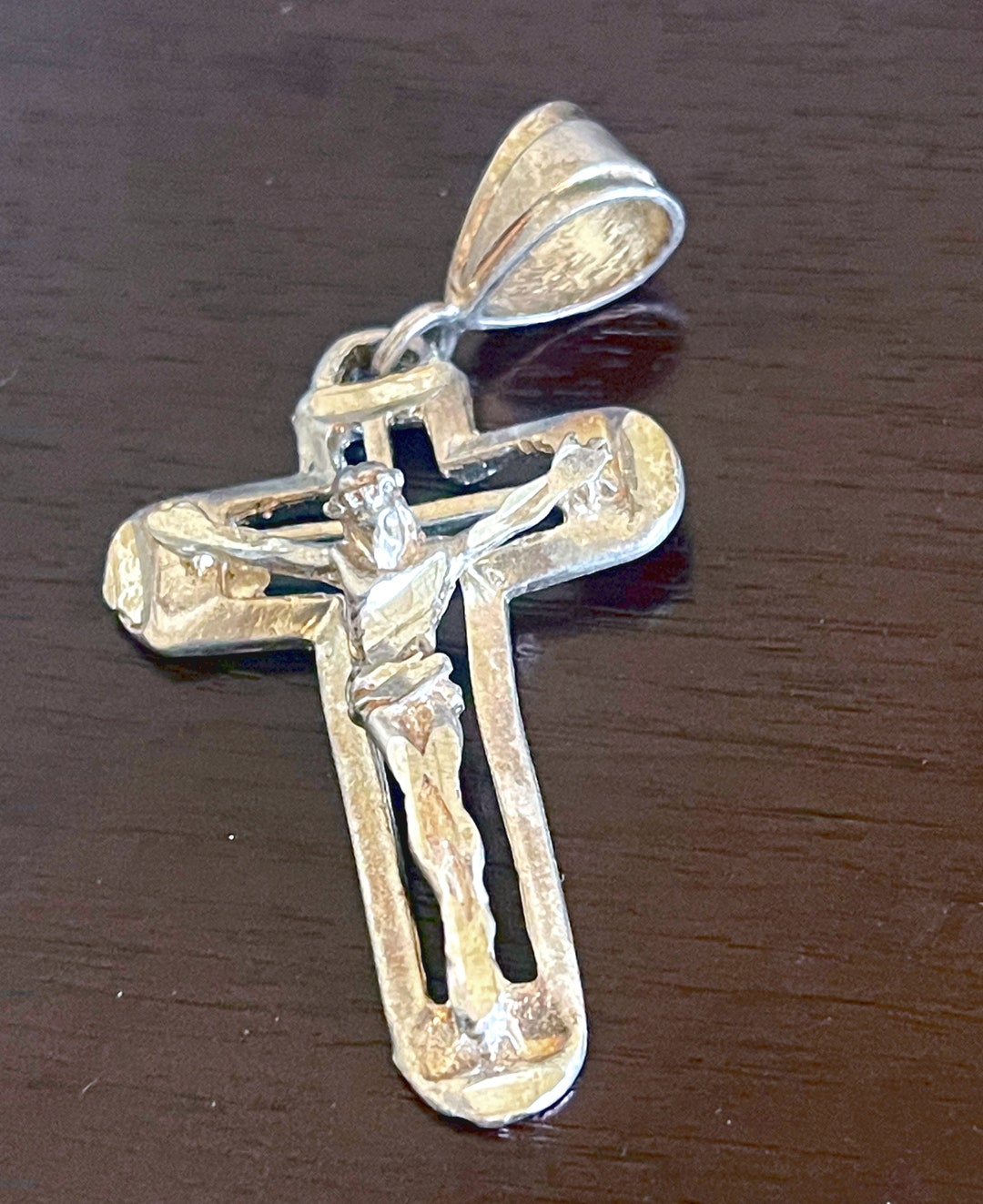 Jesus Christ Crucifix Pendant Sterling Silver Cross - Etsy