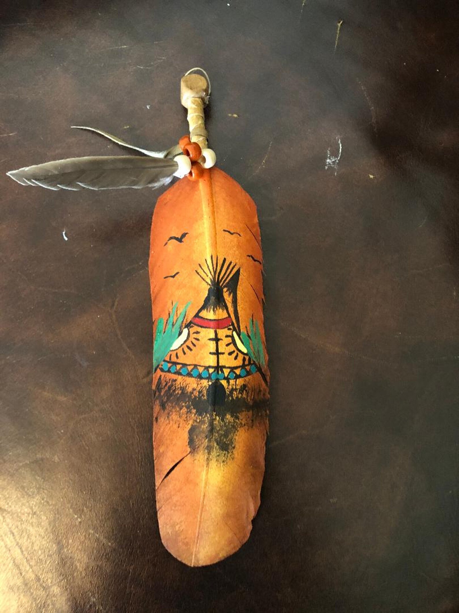 Painted Large Feather Southwestern Tipi Teepee Flying Birds - Etsy