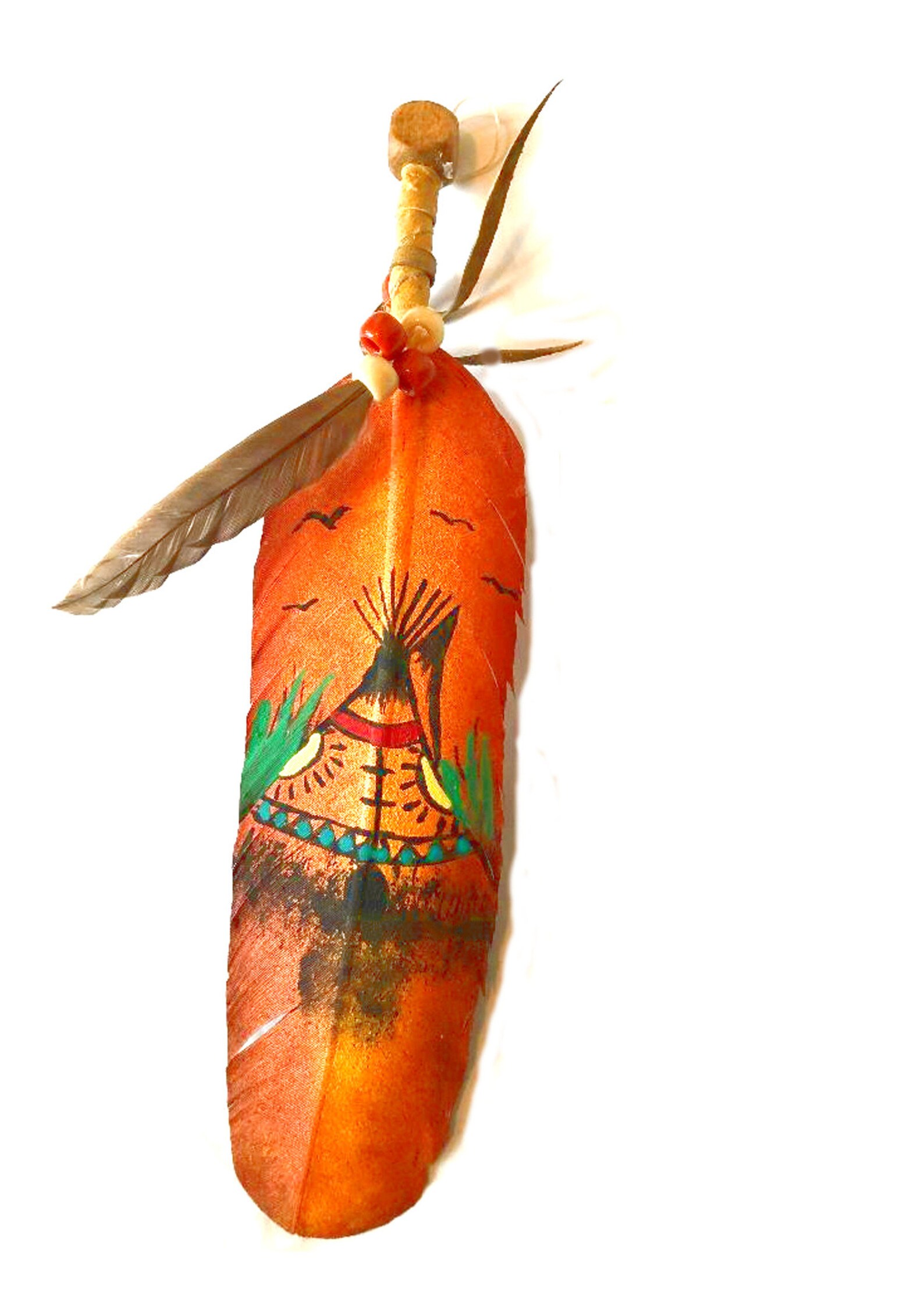 Painted Large Feather Southwestern Tipi Teepee Flying Birds - Etsy