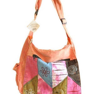 Fringe Cotton Summer Sling Bag Om Aum Peace Slit Cut Shoulder Cross ...