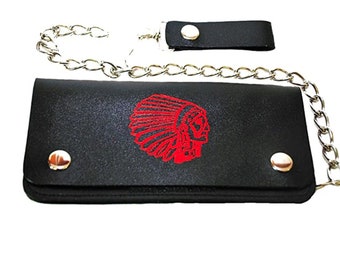 Leather Bi Fold Chain Wallet - Etsy