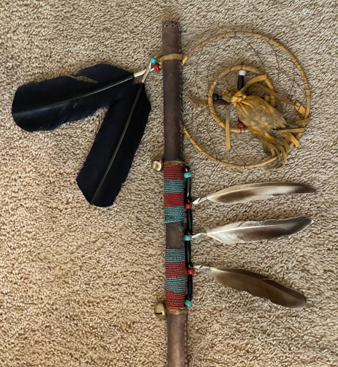 Long Hand Crafted Native American Dance Coup Stick Made by Clara ...