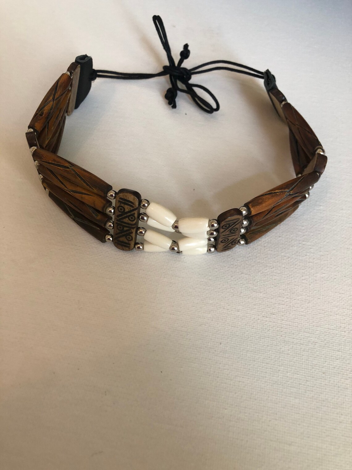 Buffalo Bone Hairpipe Necklace Choker Hand Crafted 4 Strand Of | Etsy
