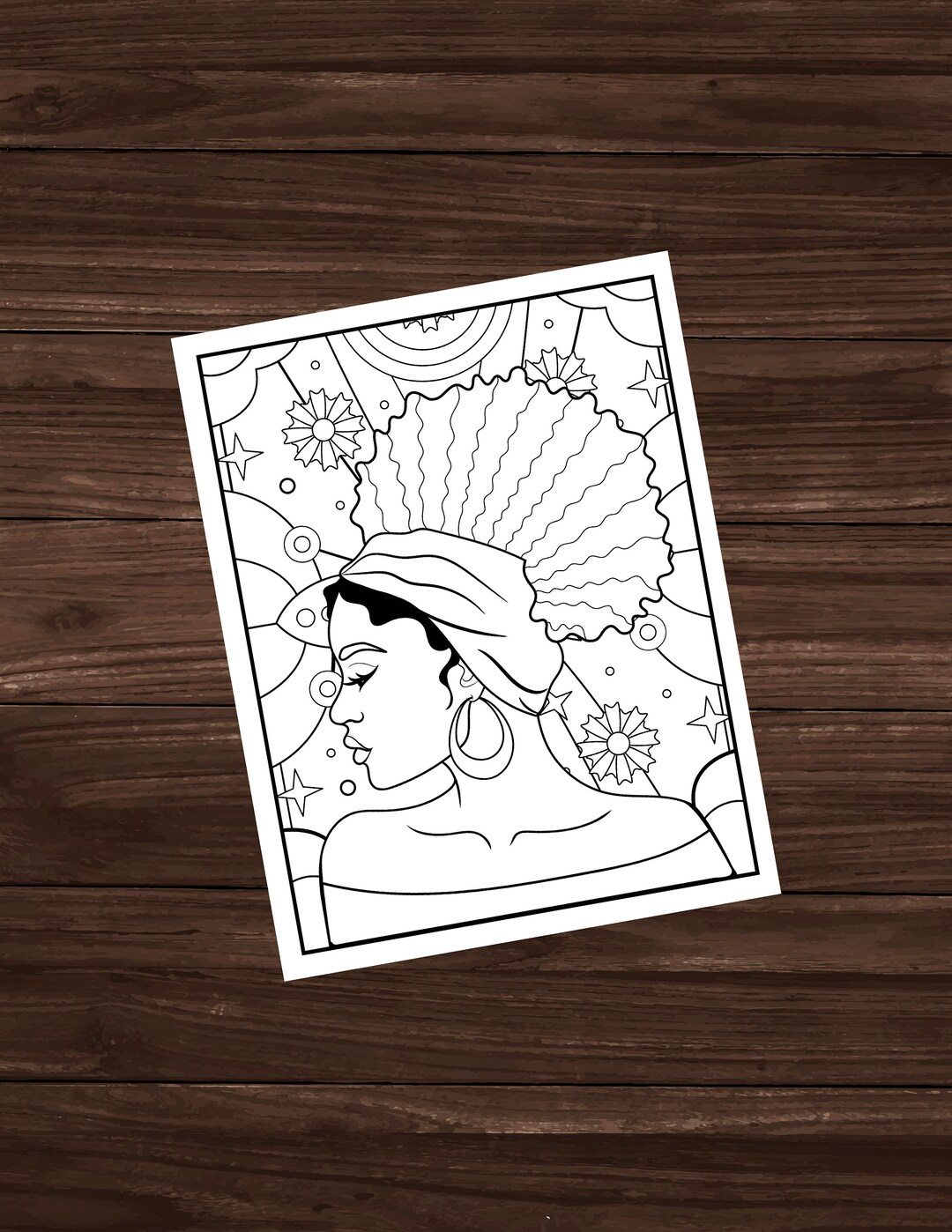 Black Woman Coloring Page, Side Profile, Printable Coloring Page, All ...