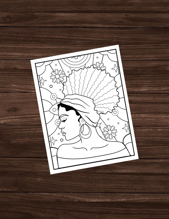 Black Woman Coloring Page Side Profile Printable Coloring - Etsy