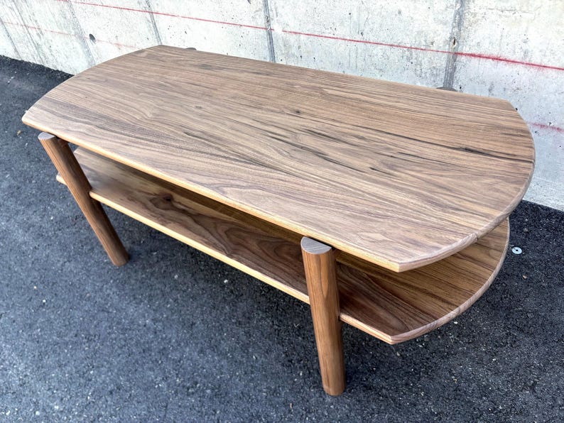 Solid Walnut Coffee Table Mid Centrury Modern Inspired - Etsy