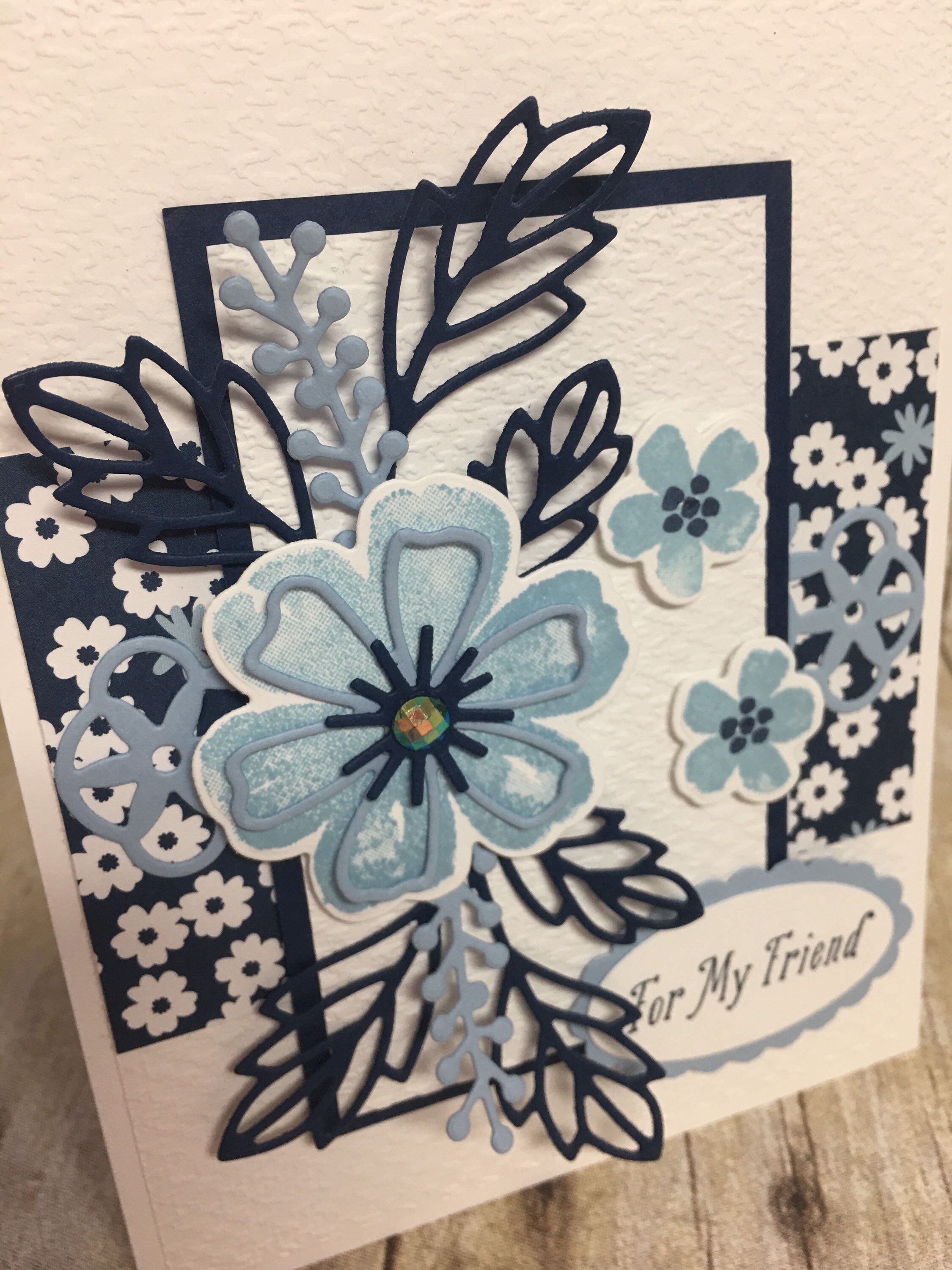 BLUE FLORAL BEAUTY All Occasion Hand Stamped Greeting Card - Etsy