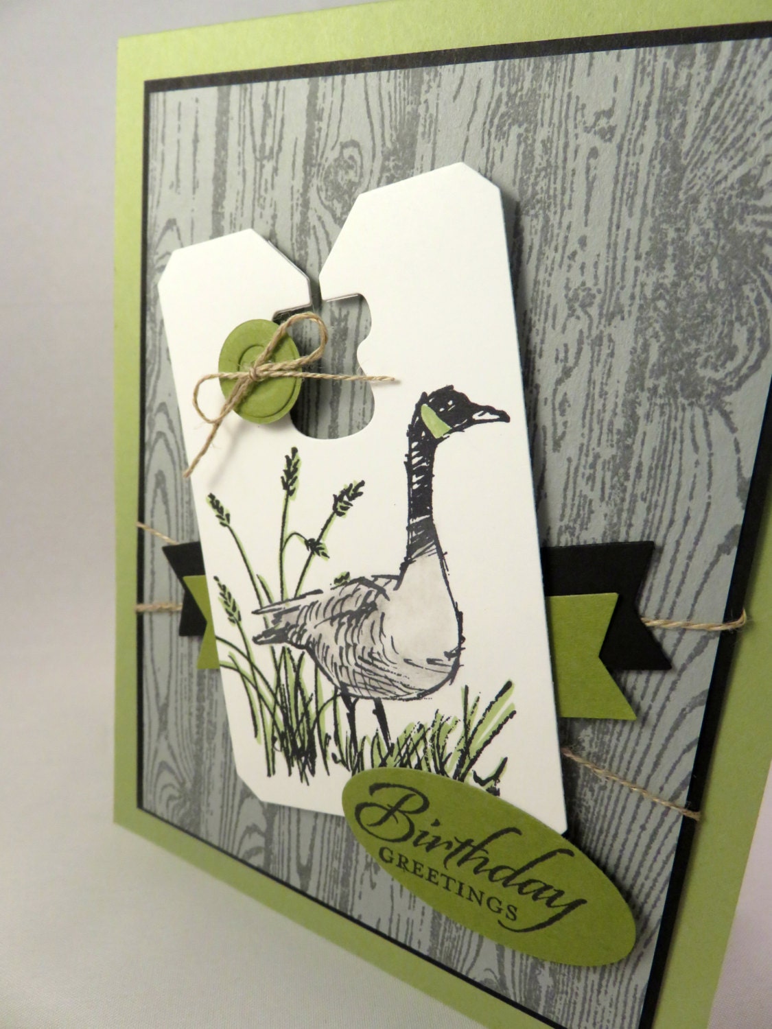 WETLANDS GOOSE BIRTHDAY Greetings Hand Stamped Card for the Naturalist ...