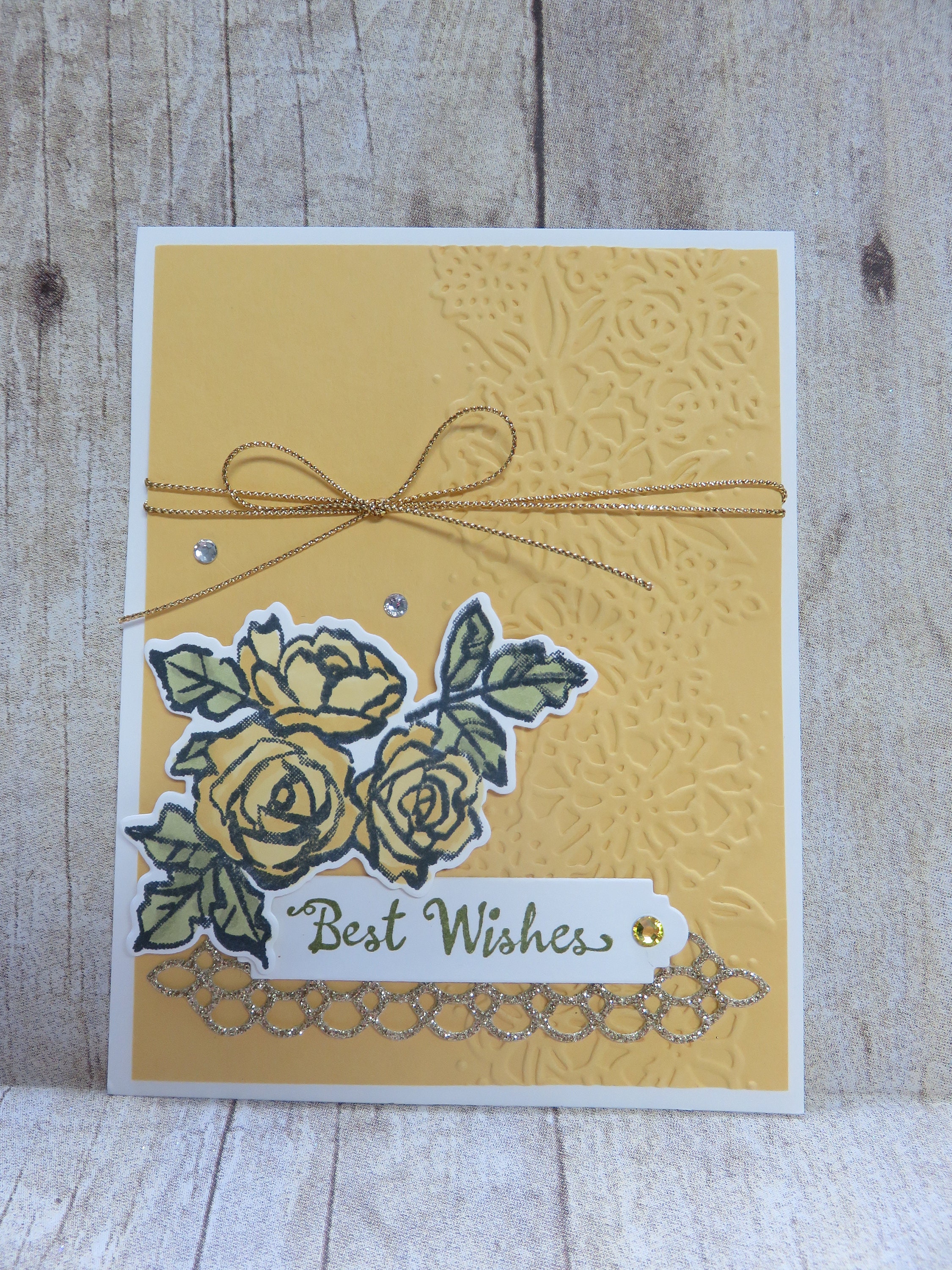 YELLOW FLORAL BEST Wishes Hand Stamped Wedding or | Etsy