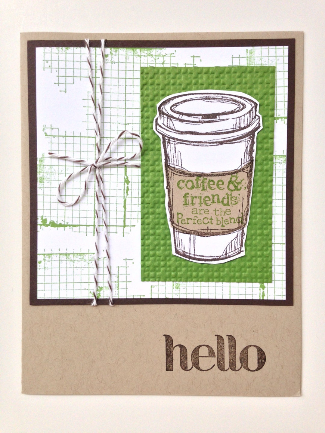 Coffee and Friends Are the Perfect Blend Hand Stamped Greeting Card ...
