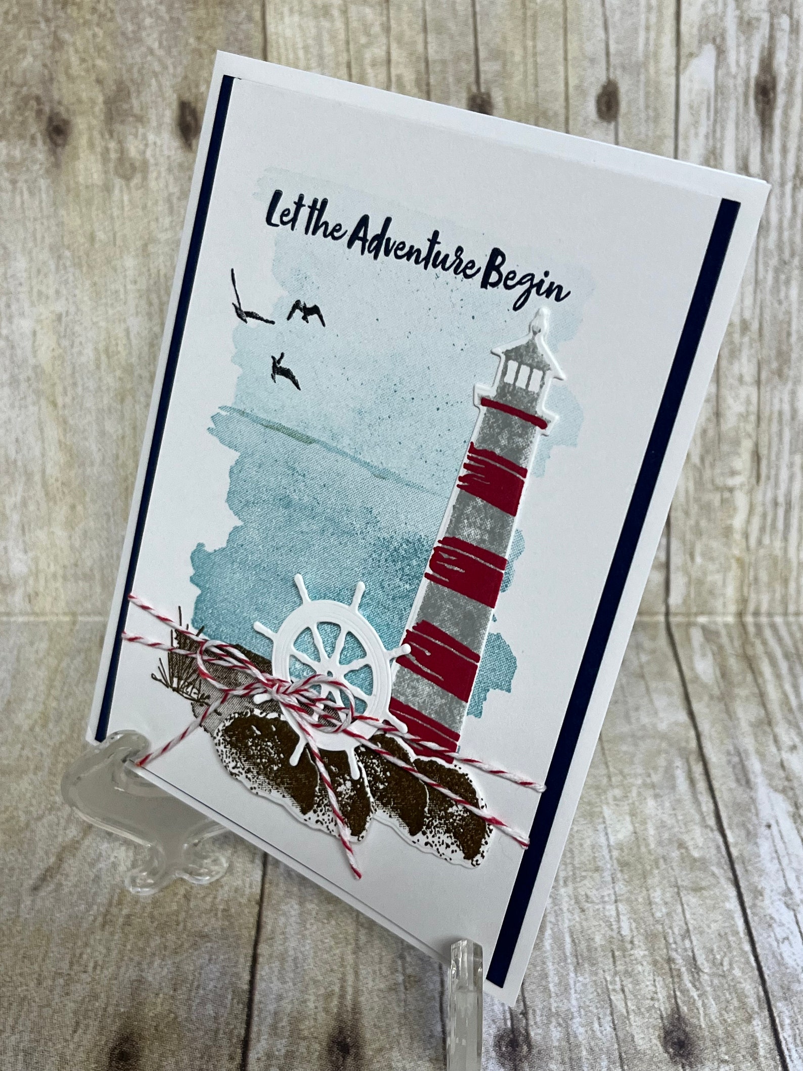 LIGHTHOUSE RETIREMENT GRADUATION Handstamped Greeting Card for Your New ...