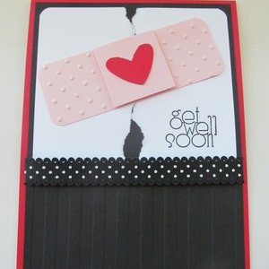 GET WELL Boo Boo Bandaid Hand Stamped Greeting Card - Etsy