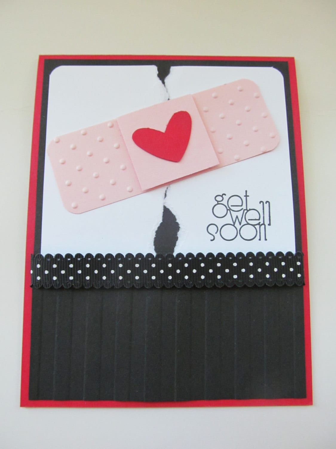 GET WELL Boo Boo Bandaid Hand Stamped Greeting Card - Etsy