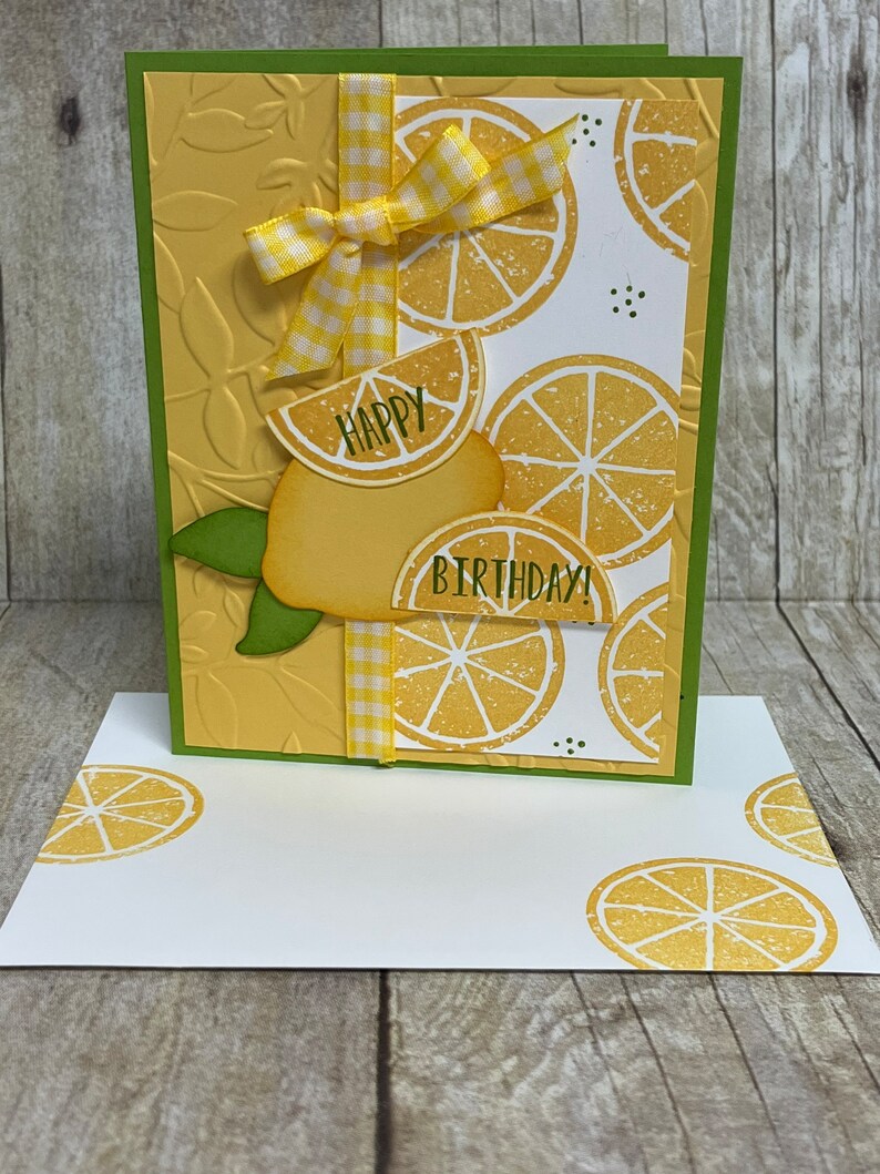 BIRTHDAY LEMONS in SUNNY Yellow Hand Stamped Birthday Greeting Card - Etsy