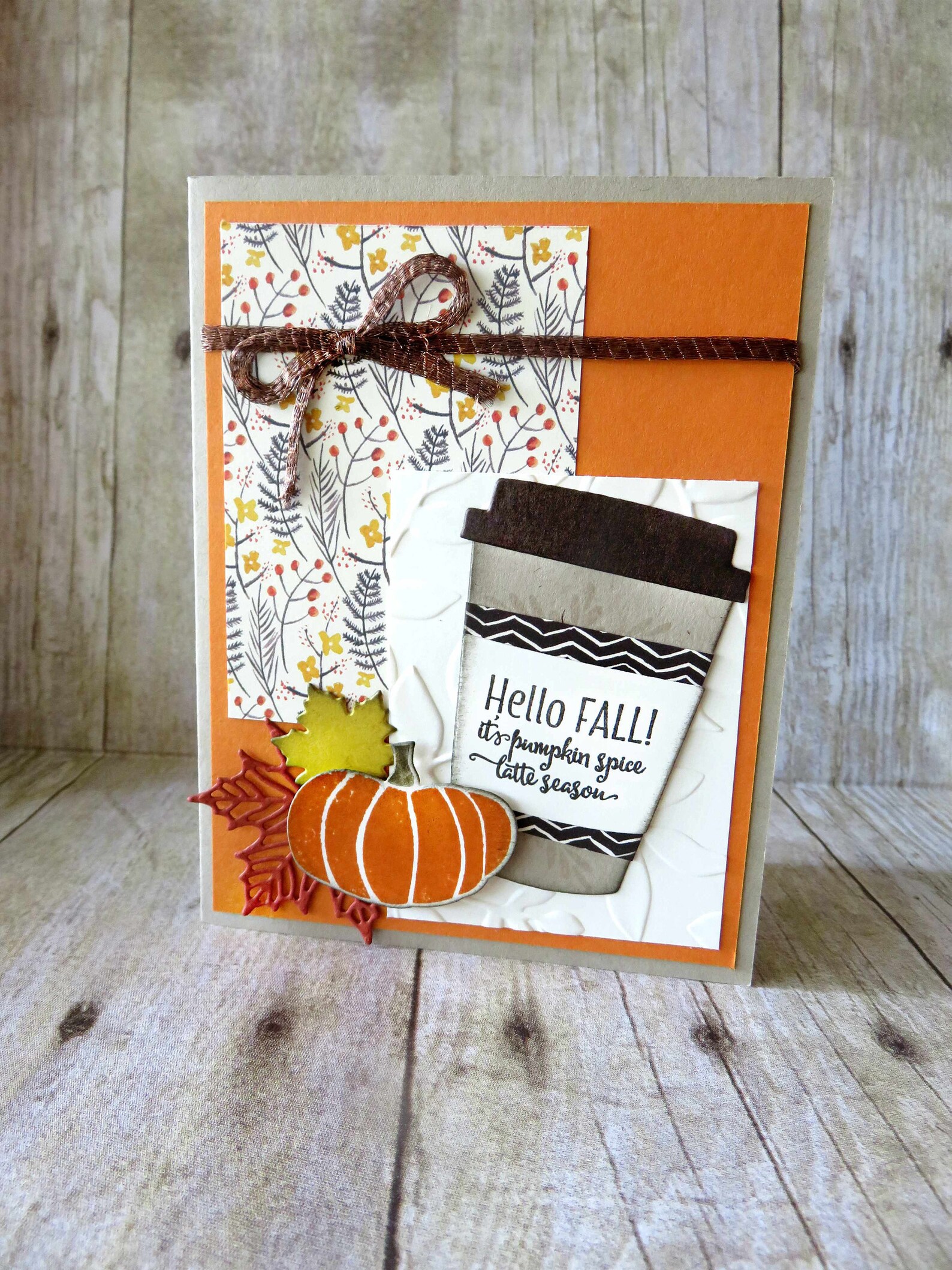 PUMPKIN SPICE LATTE Season Hello Fall! Hand Stamped Greeting Card - Etsy