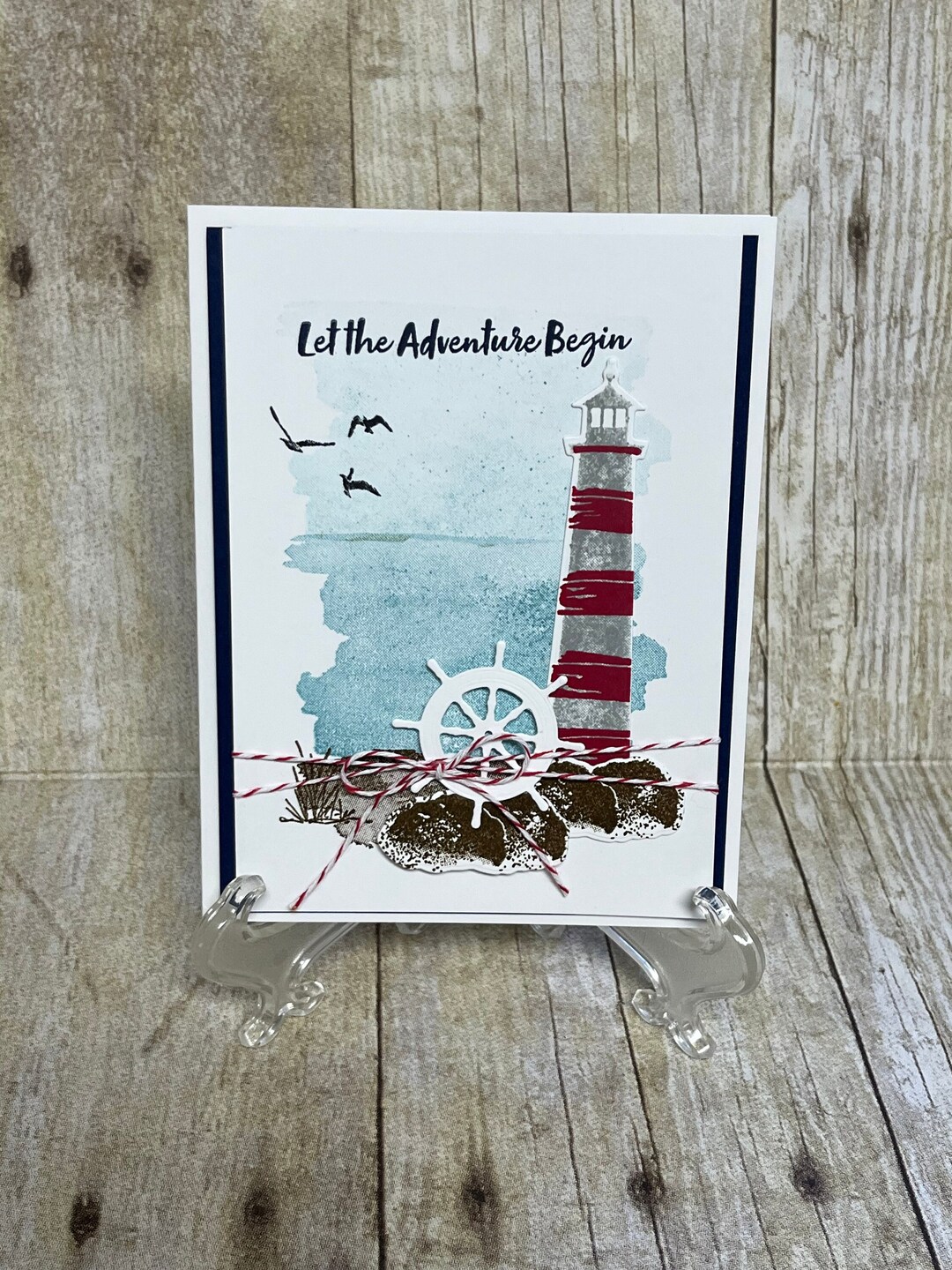LIGHTHOUSE RETIREMENT GRADUATION Handstamped Greeting Card for Your New ...
