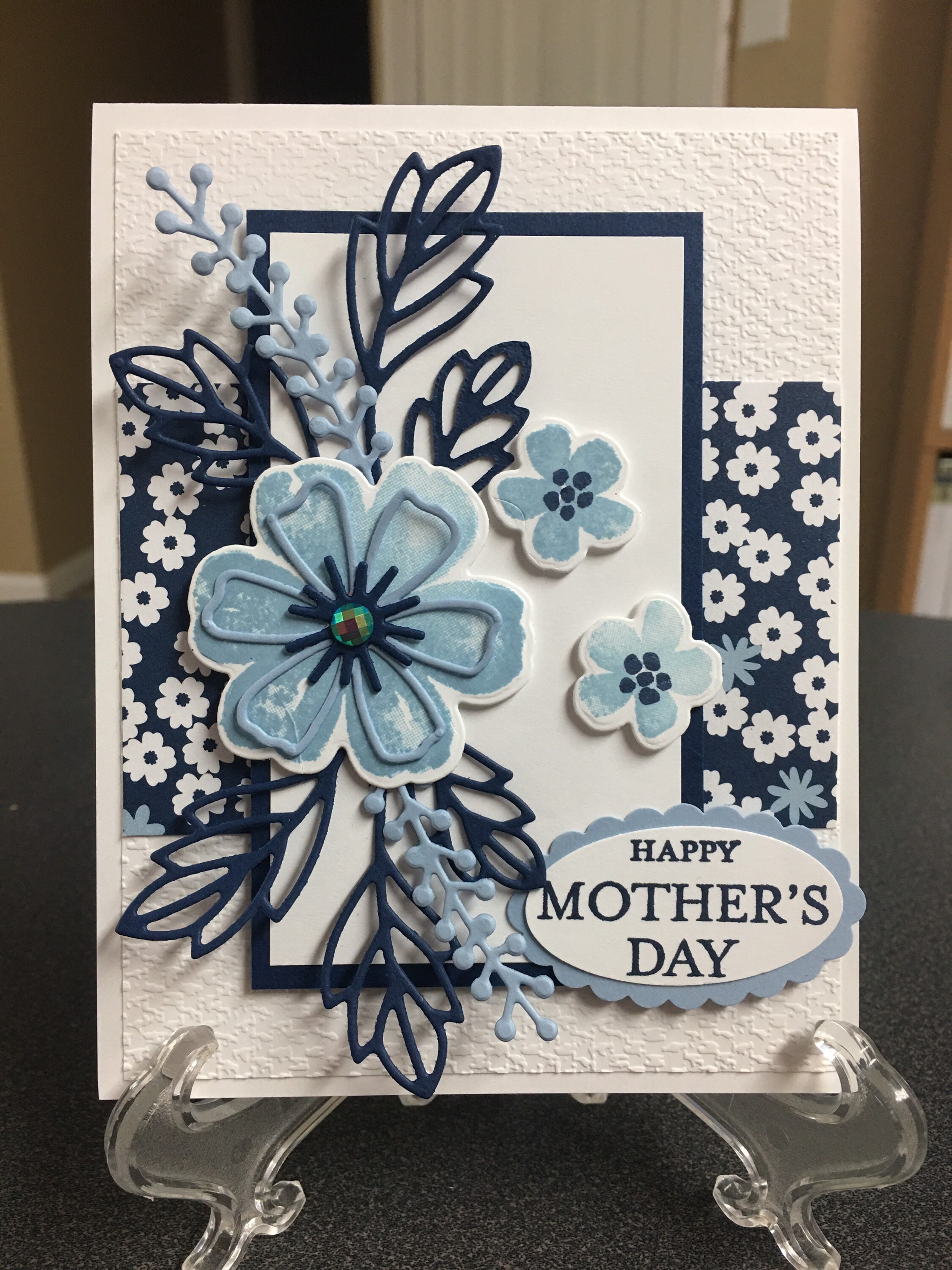 BLUE FLORAL BEAUTY All Occasion Hand Stamped Greeting Card - Etsy