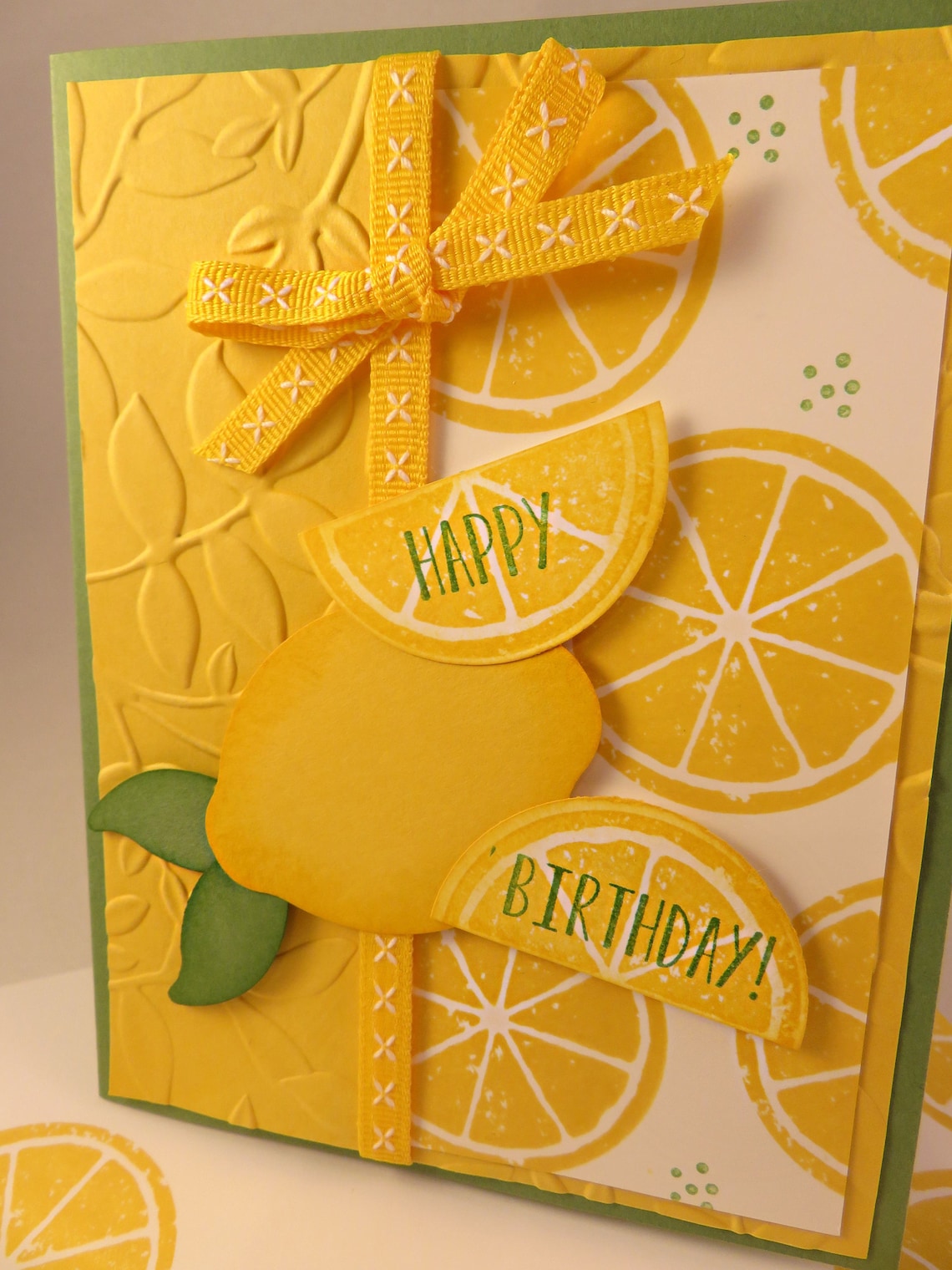 BIRTHDAY LEMONS in SUNNY Yellow Hand Stamped Birthday Greeting - Etsy