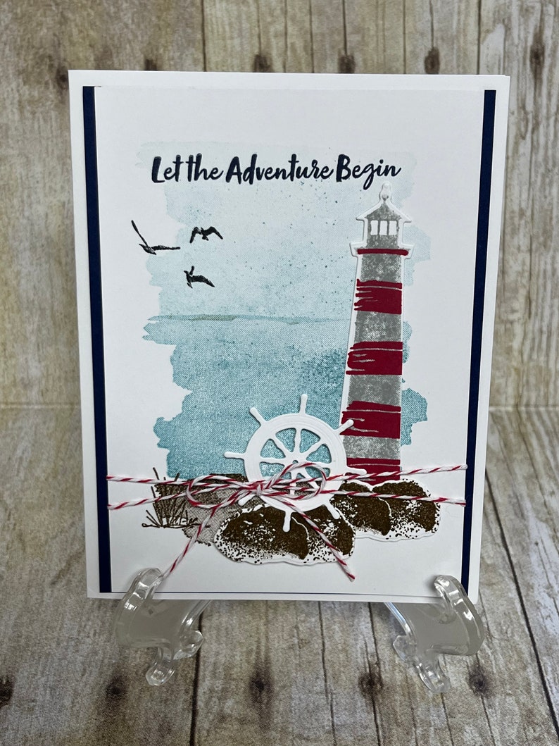 LIGHTHOUSE RETIREMENT GRADUATION Handstamped Greeting Card for Your New ...