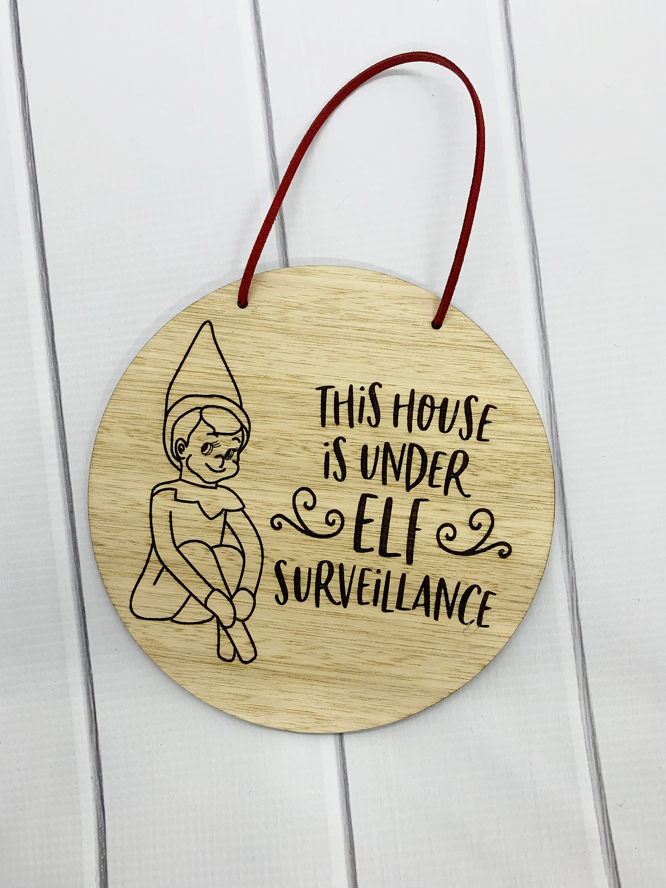 Wooden This House is Under Elf Surveillance Sign Christmas | Etsy