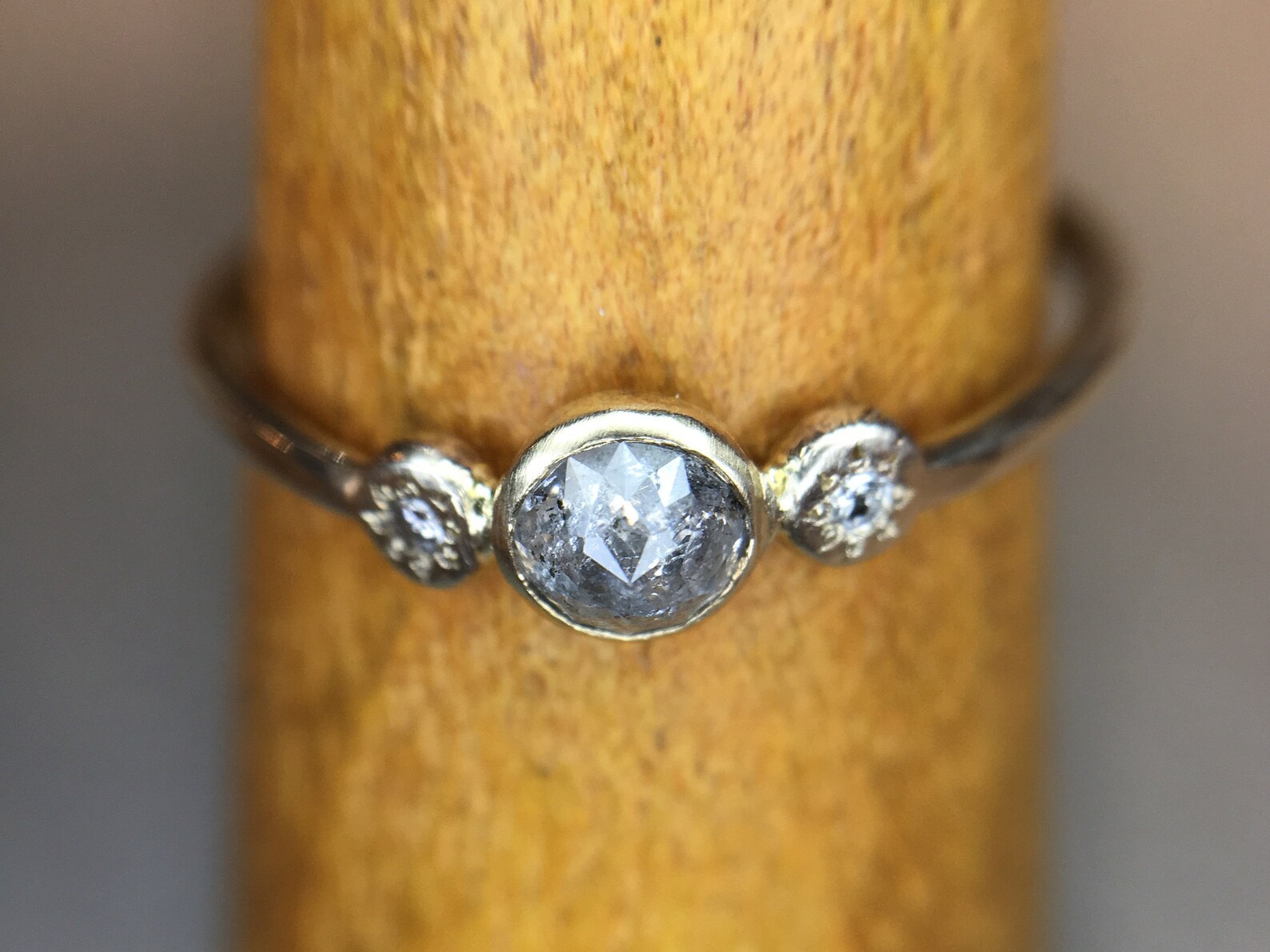 Salt and Pepper Diamond Ring - Etsy