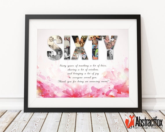 60th Birthday Print Custom poster print design Digital | Etsy