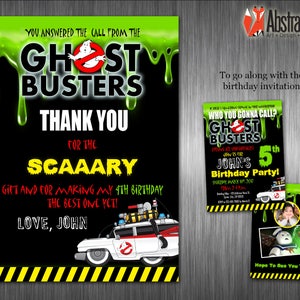 Ghostbusters Invitation Thank You Card - Personalized Boy Thank You ...