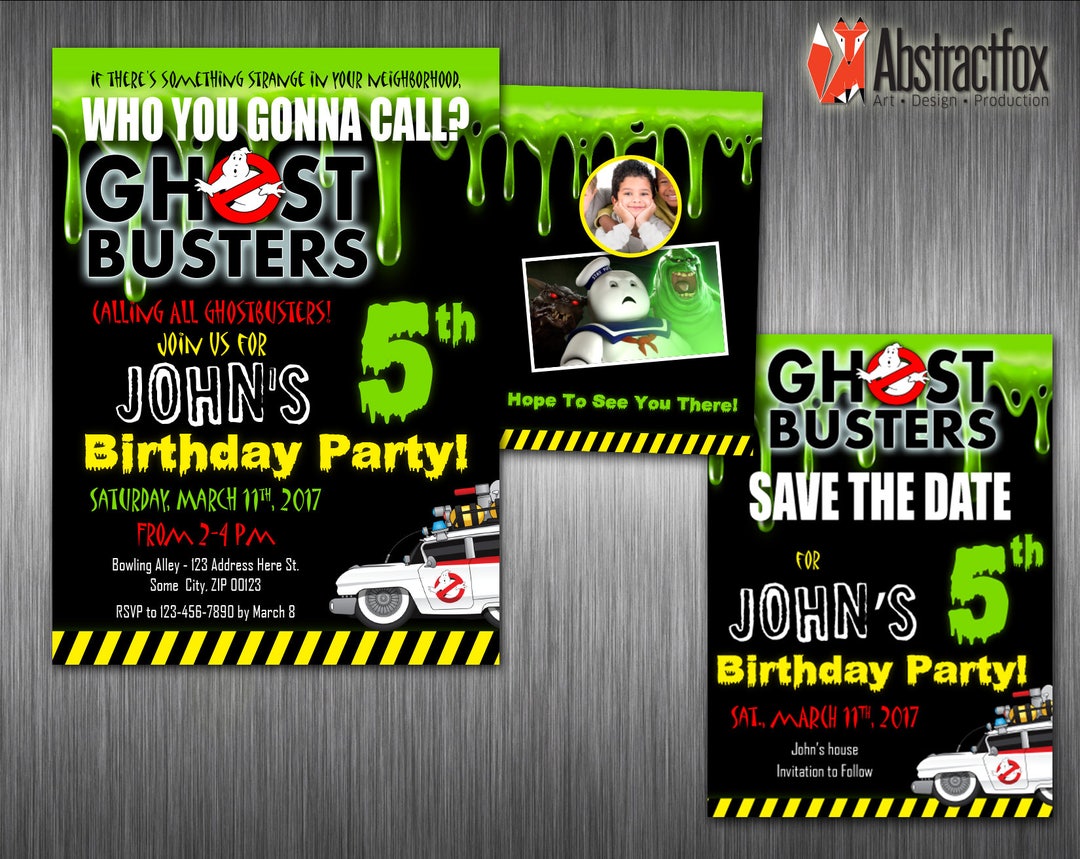 Ghostbusters Invitation - Personalized Boy Birthday Invitation and Save ...