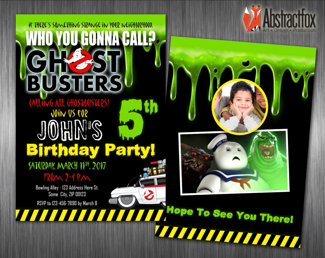 Ghostbusters Invitation - Personalized Boy Birthday Invitation ...