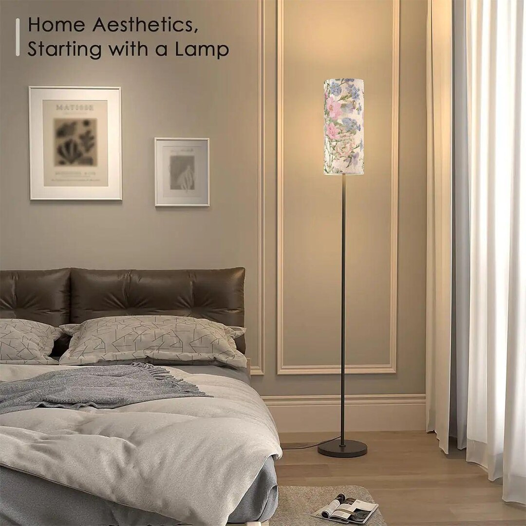 Soft Floral Modern Standing Lamp | Elegant Floor Lamp With Delicate ...