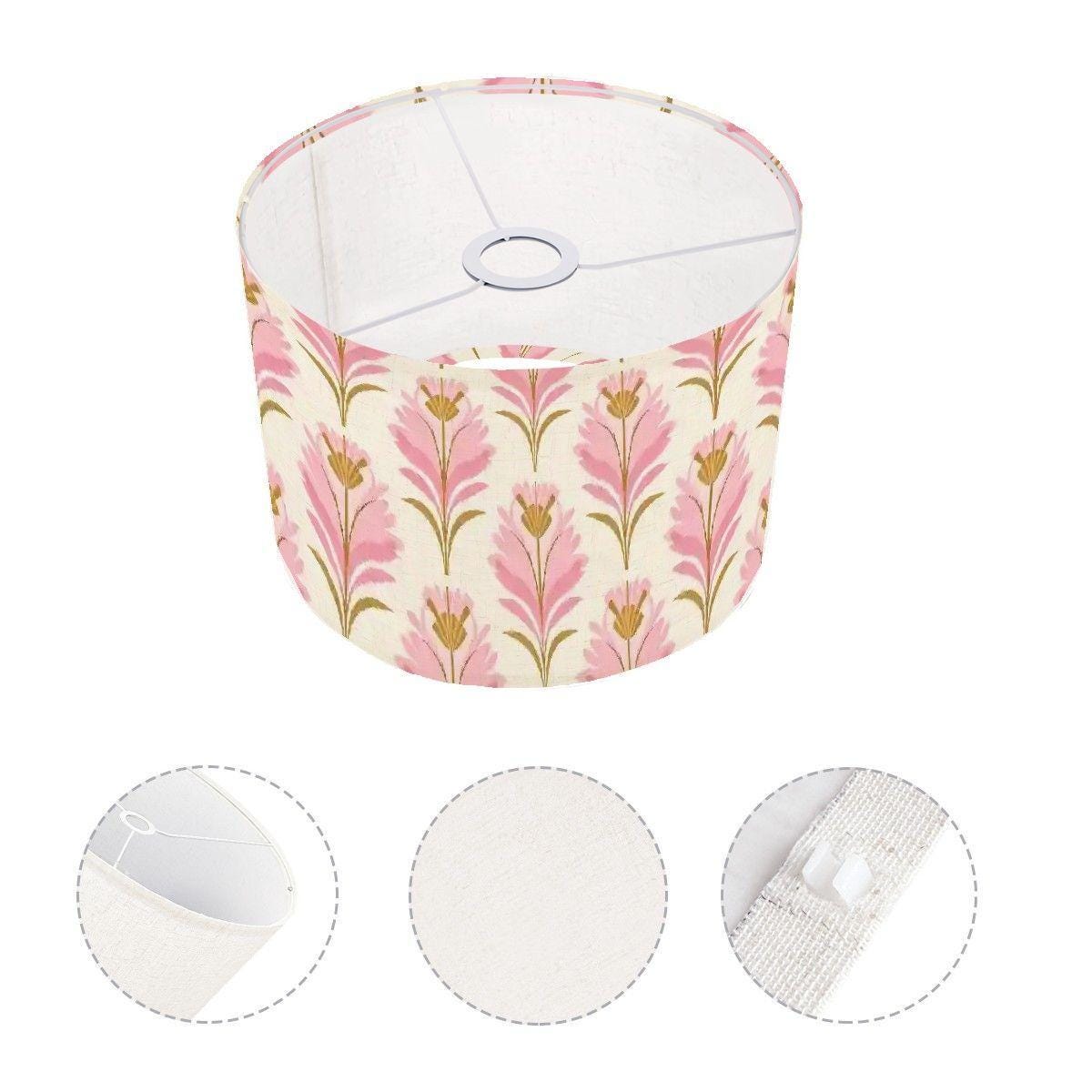 Floral Lamp Shade With Vintage Pink Pattern – Elegant Cottagecore ...