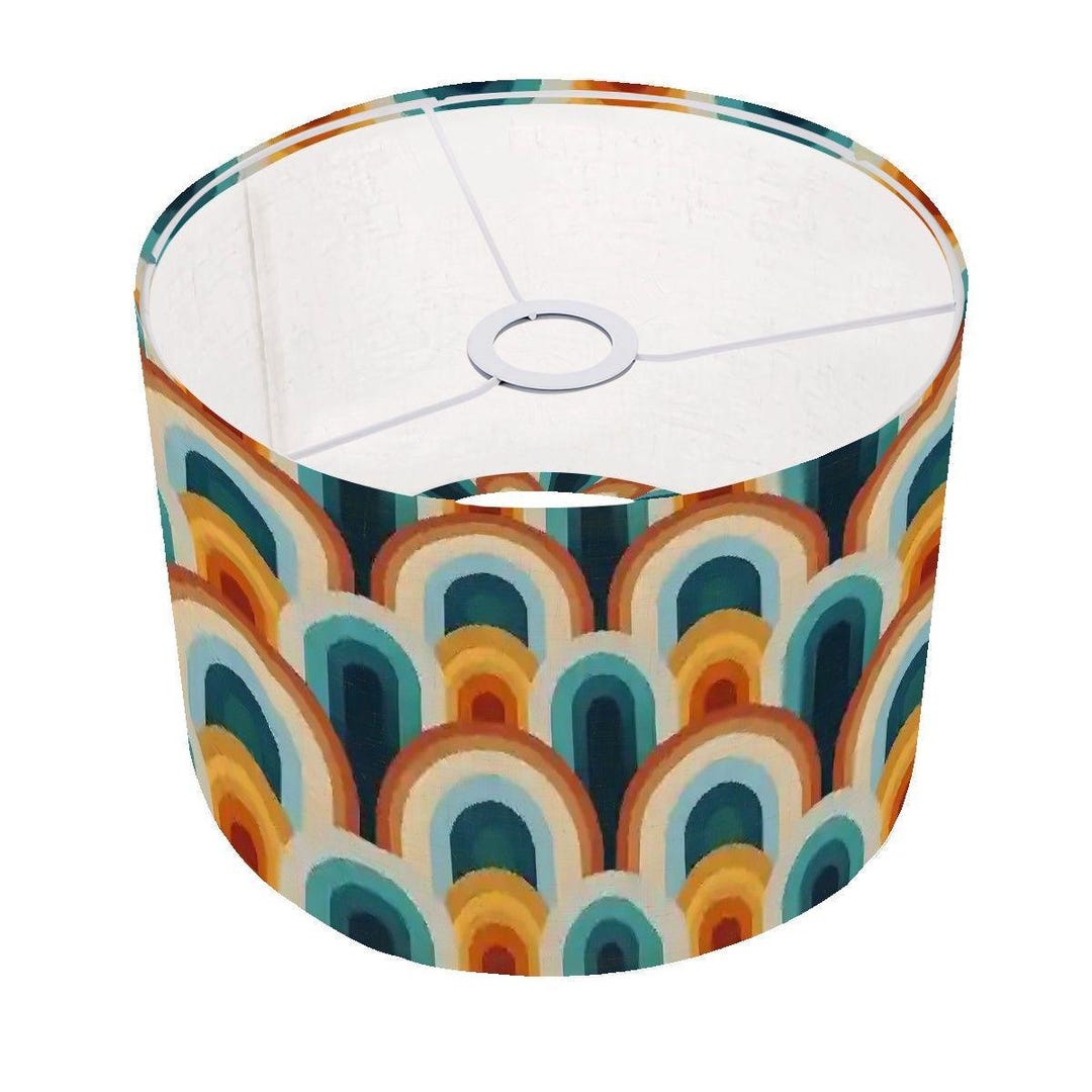 Retro Geometric Lamp Shade – Mid-century Modern Rainbow Arch Pattern ...
